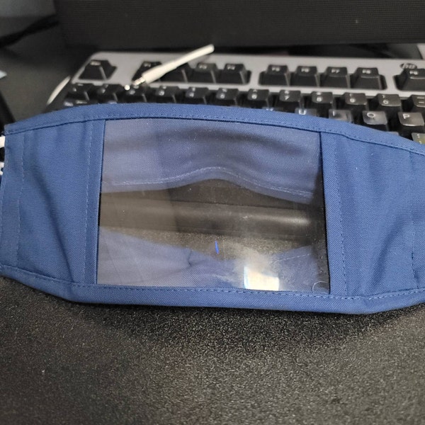 Anti-fog Clear Window Face Mask - Adult Navy Blue - Etsy