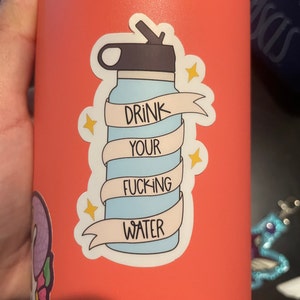 Emotional Support Water Bottle Sticker Funny Stickers for - Etsy
