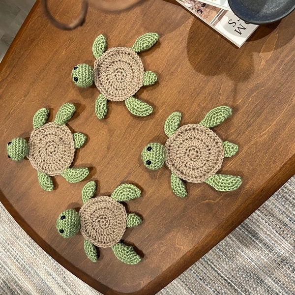 Crochet Turtle Coaster PDF PATTERN - Etsy
