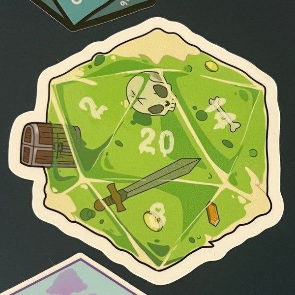 Gelatinous Cube D20 Sticker | RPG Sticker | Tabletop Gaming Sticker ...