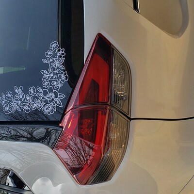 Flower Vine Decal Sticker for Cars, Trucks, Windows, Pretty Flower Car ...