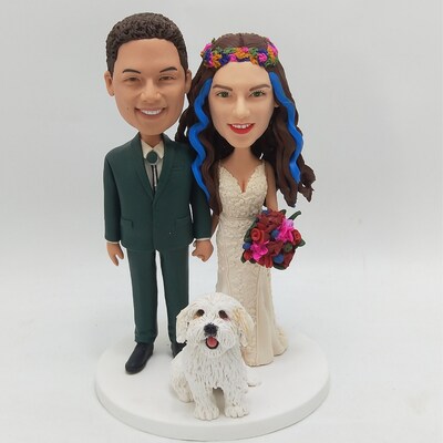 Handmade Custom Marry to Me Kiss Wedding Bobble Head Handmade Polymer ...