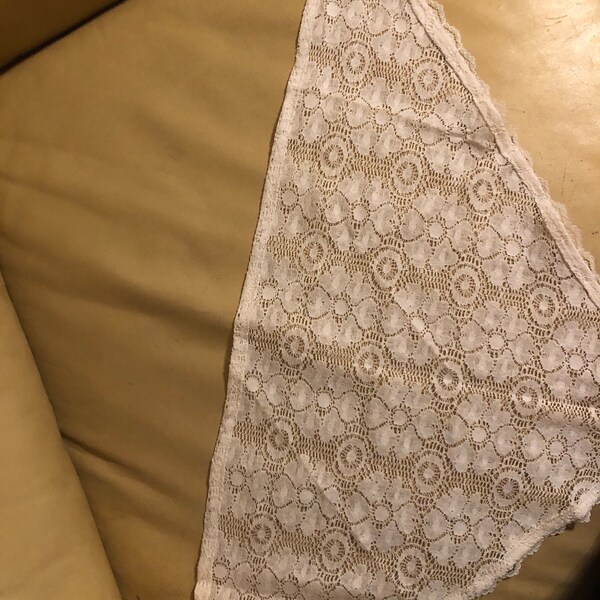 Black Floral Lace Sheer Triangle Headband With Lace Trim - Head Scarf ...