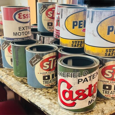 Vintage Motor Oil Can Labels Set of 5 Printable Digital Prints Instant ...