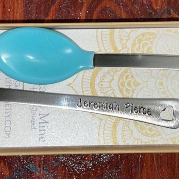 Personalized Baby Spoons, Set of 2 Custom Baby Boy Spoons, Engraved ...