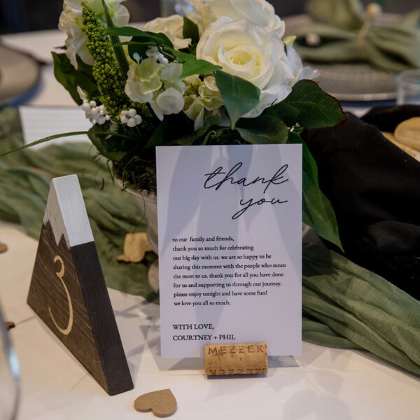 Wedding Dinner Menu / Wedding Menu / Reception Dinner Note / Thank You ...