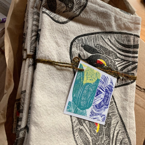 Rainbow Chakra Hand Printed Cotton Tea Towel Gift for Inspiration - Etsy