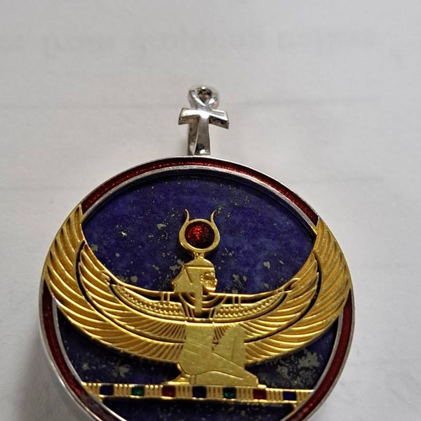 Isis Necklace, Pendant With Lapis Lazuli Gemstone , the Egyptian ...