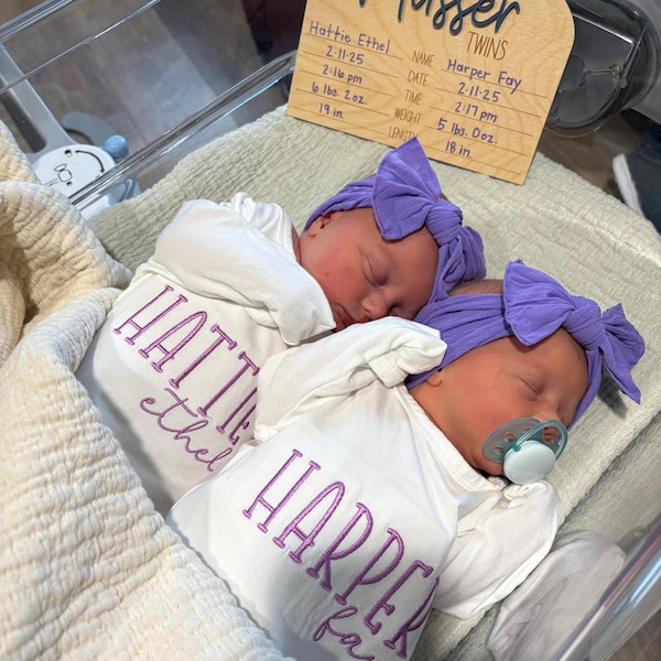 Custom Twin Birth Announcement Sign, Twins Birth Stat Sign, Twin Baby ...