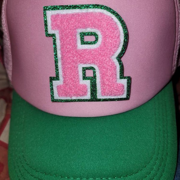 New Arrival, PINK Chenille, Green Glitter, W/ White Felt, Size 2.75 ...