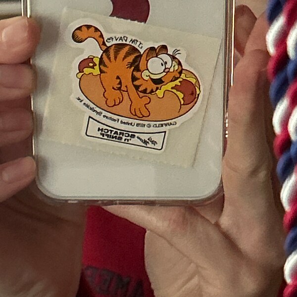 Vintage Garfield Diecut 80s Scratch and Sniff Sticker - Mustard -good ...