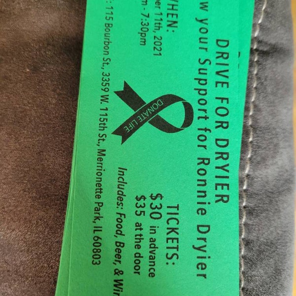 CUSTOM 2-part Standard Raffle Tickets; Numbered Both Sides - Black Ink ...