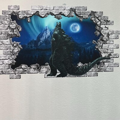 3D Godzilla King Wall Decal. Godzilla Movie Vinyl Sticker Murals. New ...