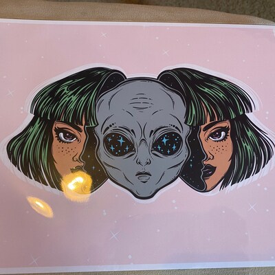 Alien Girl Alien Decor Alien Wall Art Alien Art Alien Art Print Alien ...