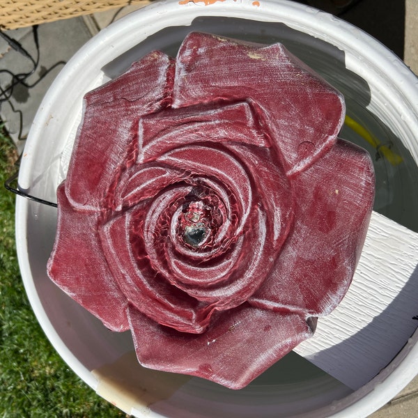 Large Rose Stepping Stone Concrete - Etsy