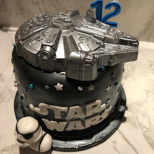 Solid Chocolate Millenium Falcon Cake Topper Star Wars - Etsy UK