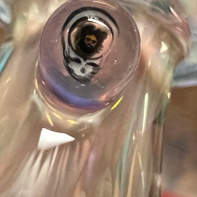 Gold and Silver Fume Borosilicate Glass Art Marble With Encased White ...