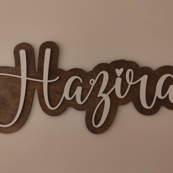 Personalized Wooden Baby Name Sign, Handmade Home Wall Decor, Custom ...