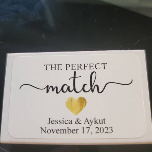 Wedding Favor Matches, "the Perfect Match" Personalized Matches ...
