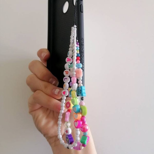 Custom Phone Charm, Name Phone Charm, Personalized Phone Charm, Beaded ...