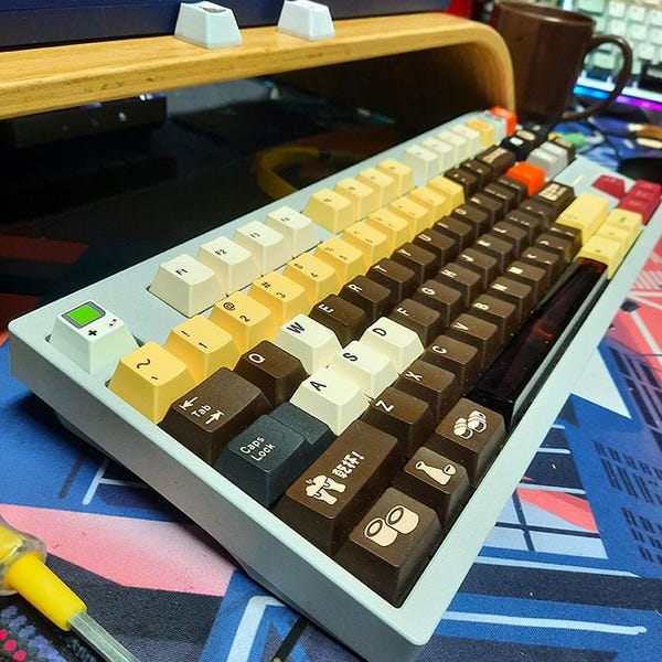 Cute Uwu Rose Gold Metal Artisan Keycap - Custom Mechanical Keyboard ...