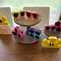 SUNGLASSES, SUN and SUMMER Signs Wooden Tiered Tray Decor Farmhouse ...