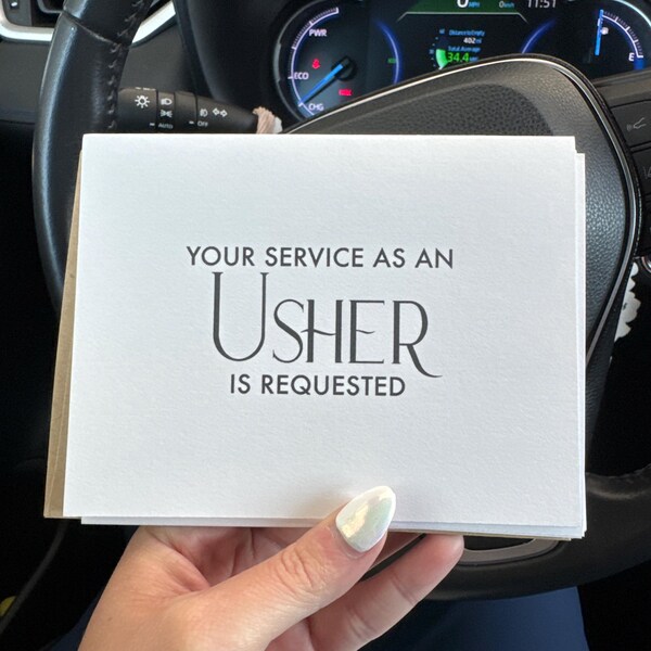 Will You Be Our Usher? Wedding Usher Proposal Card, Your Service as an ...