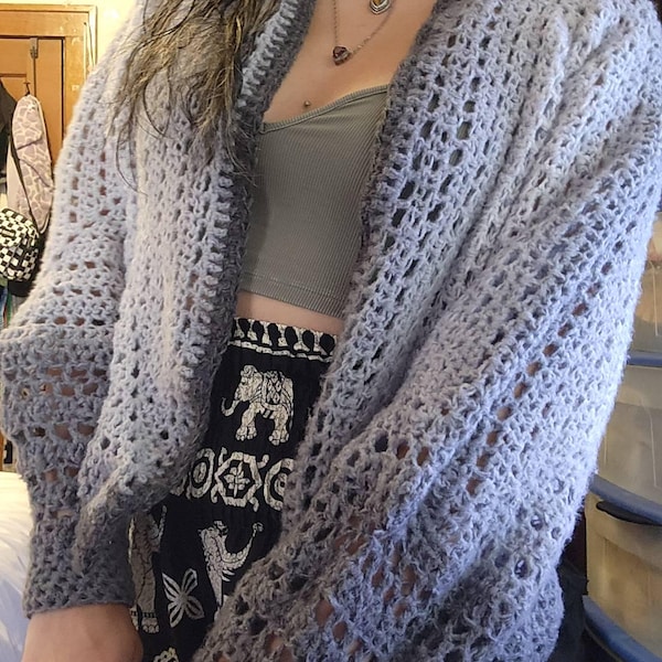 Nocturne Hexagon Cardigan Crochet Pattern: Goth Witch Cottagecore (PDF ...