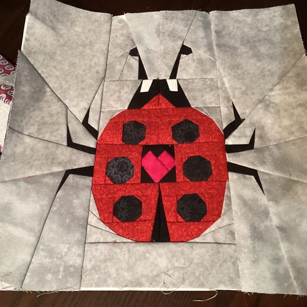 Quilt Block Beetle Ladybug / PDF Pattern / Paper Piecing Quilt Patterns ...
