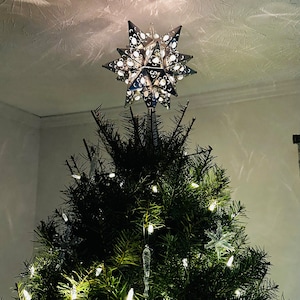 Tin Punched Handmade Star Tree Topper Silver Tin With CLEAR Marbles - Etsy