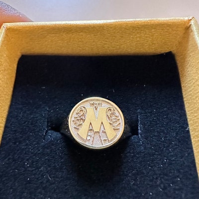 14k & 18k Gold 3D Engraved Signet Ring / Custom Design Signet Ring / 3D ...