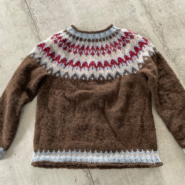 Wool Sweater Icelandic Pattern - Etsy