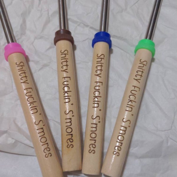 Set of 4 - S’mores Roasting Sticks, Marshmallow Roasting, Expanding ...