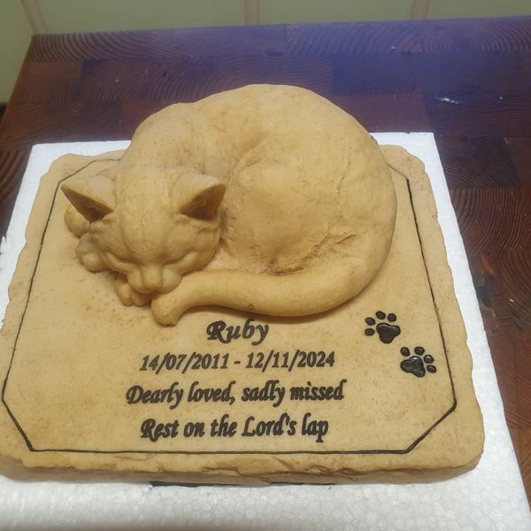 Cat Memorial Stone, Personalized Cat Memorial Gift, Cat Grave Markers ...