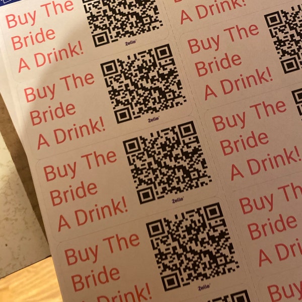 Venmo QR Code Stickers / Cash App QR Code for Bachelorette Party or ...
