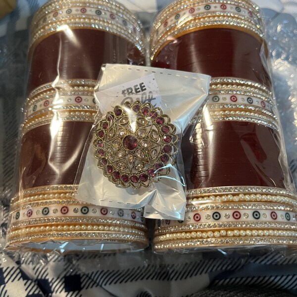 Indian Ethnic 6pc American Diamond Bangle Set Gold Tone AD CZ Zircon Faux Ruby Pink Bangles ...