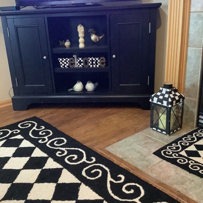 Black White Pumpkins Fall Pumpkin Table Centerpiece Checkered Fall ...