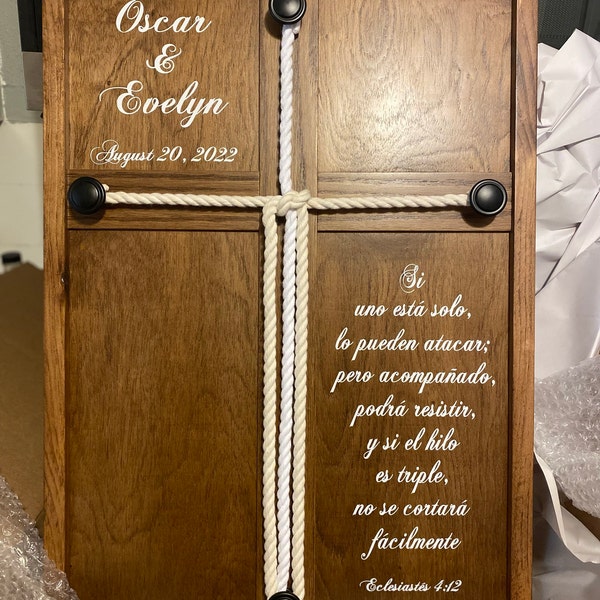 Spanish | A Cord of Three Strands Unity Ceremony Braided Cord Cross ...