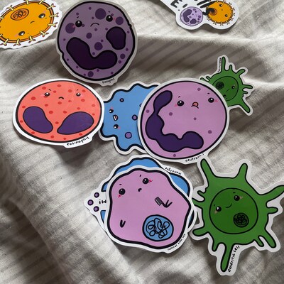 Cute Antibodies and Immune Cells Sticker Set - Etsy