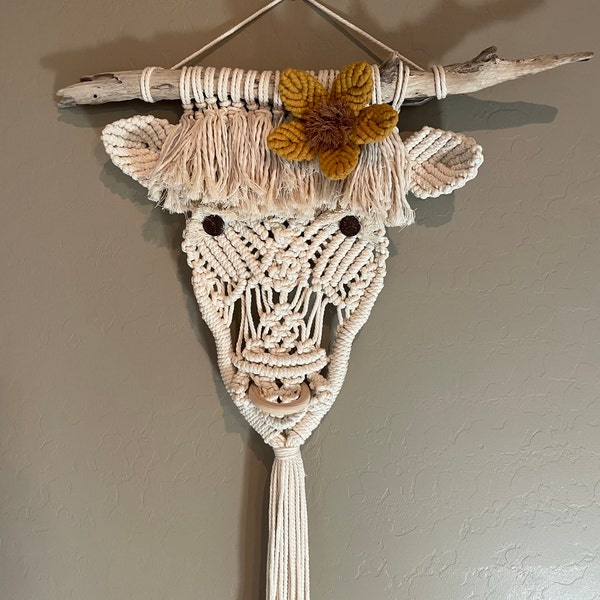 DIY Macrame Highland Cow Tutorial: Farmhouse Decor (PDF Pattern) - Etsy