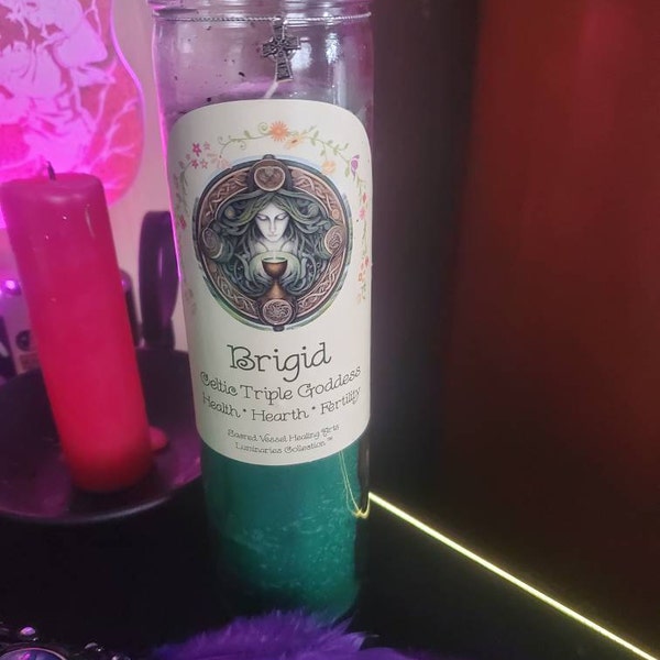 BRIGID Candle Celtic Healing Goddess Vigil Ritual Fixed W/quartz ...
