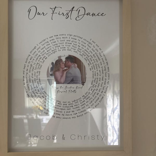 Custom Song Lyric Print, Wedding Gift, Anniversary Gift, Favorite Song ...