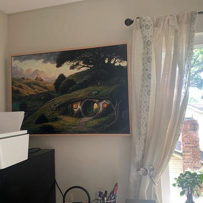 The Shire Oil Painting Print. Hobbitcore Decor. Hobbit Hole Landscape ...