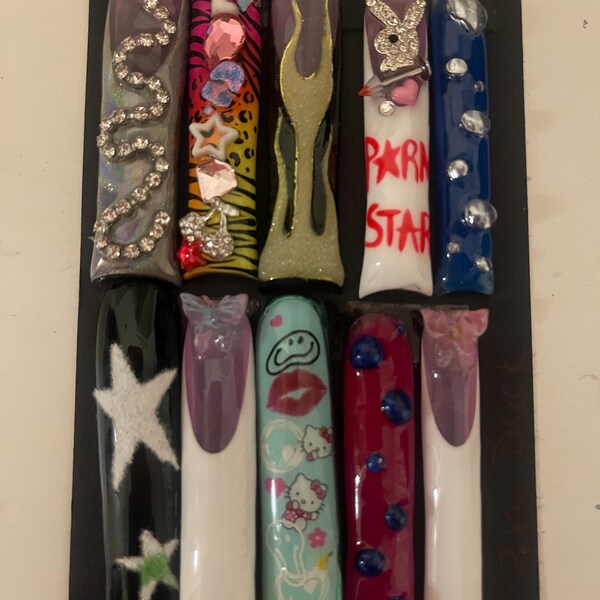 Birthday Cake(candle Nails You Can Light on Fire)press on Nails|cake ...