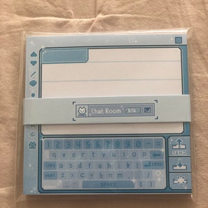 Retro Chat Room Memo Pad Square Memo Pad Pink and Blue Retro Notepad ...