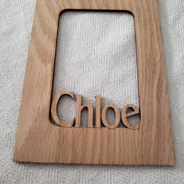 THE ORIGINAL Custom Oak Name Picture Frame Mat, 5x7 Personalized Gift ...