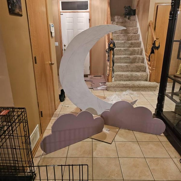 4ft, 5ft, 6ft, 7ft, 8ft the Moon and Clouds Backdrop, Moon Decor Plans ...