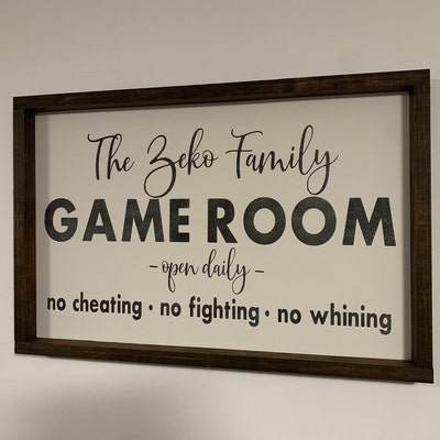 Game Room Sign Custom Family Game Room Statement Wall Art - Etsy