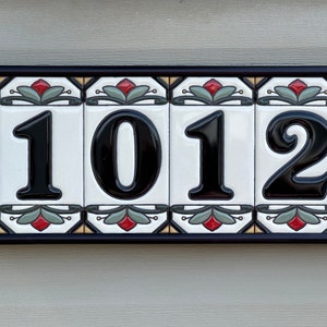 House Numbers Address Tiles Framed Set Custom Address Tiles Sign Hand ...