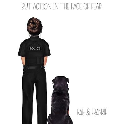 Police Officer & Pet Print Police Dog Print K9 Portrait Patrol Dog ...